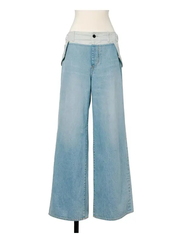 Sacai Waistband Denim Trousers - Blue Gray