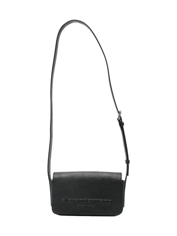 Alexander Wang Logo Embossed Foldover Top Shoulder Bag - Black
