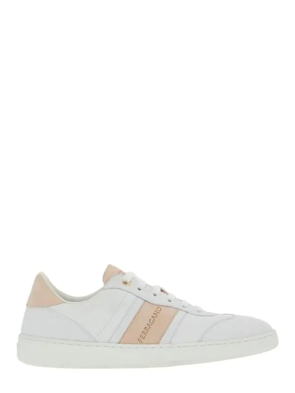 FERRAGAMO Panelled Lace-up Sneakers - White