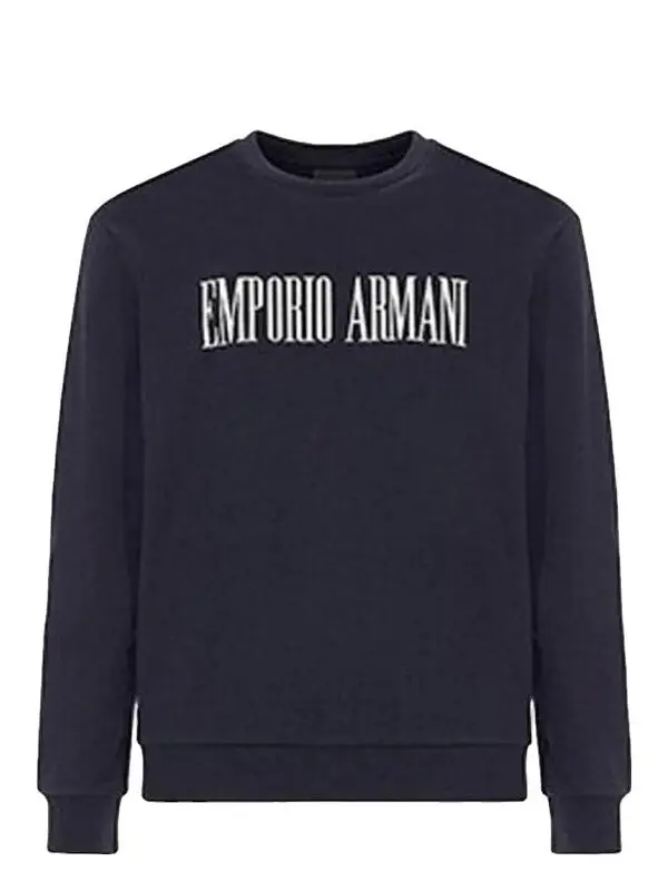 Emporio Armani Logo Crew Neck Sweater - Black