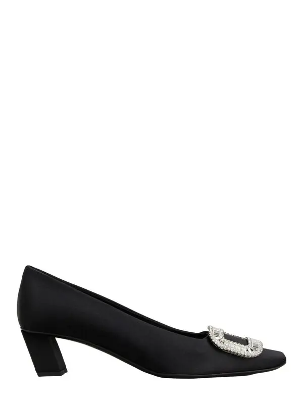 ROGER VIVIER Belle Vivier Pilgrim Buckle Embellished Pumps - Black
