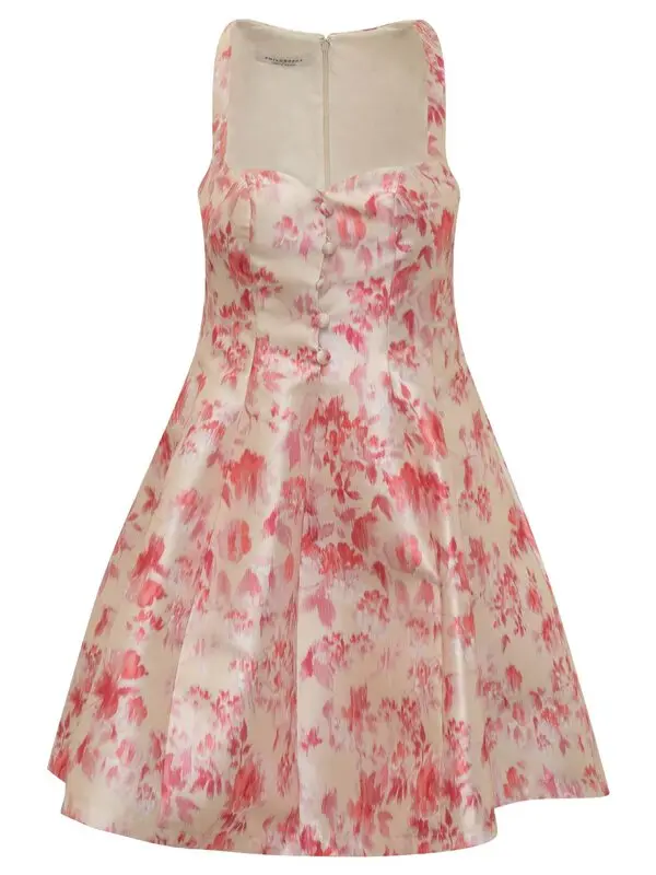 Philosophy Di Lorenzo Serafini Sleeveless Floral Print Balconette Midi Dress - Nude