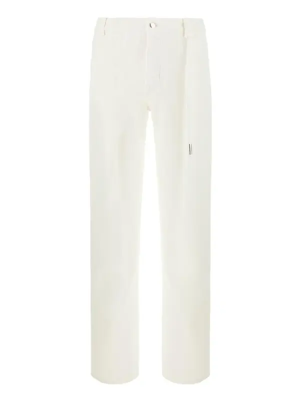 ANN DEMEULEMEESTER Straight Leg Jeans With Front Pleats - White