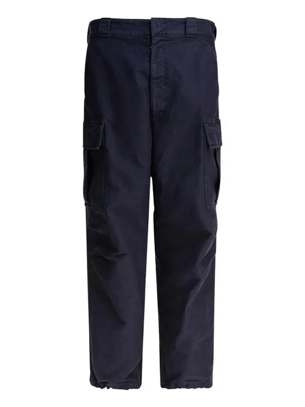 Prada Logo Detailed Straight Leg Cargo Trousers - Navy