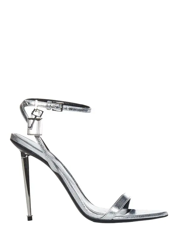 TOM FORD Padlock Detail Stiletto Sandals - Silver