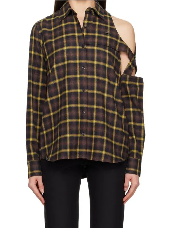 Coperni Plaid Cutout Shirt - Brown
