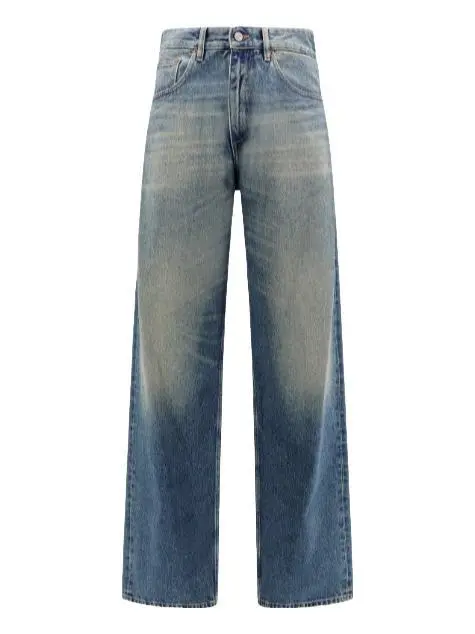 MAISON MARGIELA Logo-patch Wide-leg Jeans - Gray