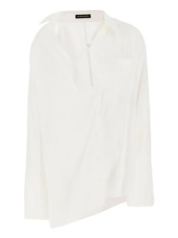 ANN DEMEULEMEESTER Asymmetrical Hem Long-sleeved Shirt - No