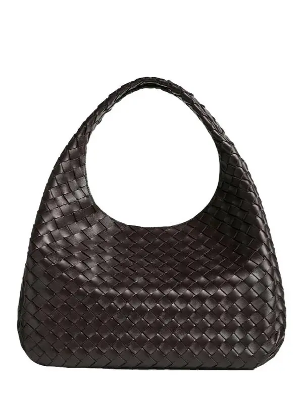 Bottega Veneta Large Campana Intrecciato Shoulder Bag - Fudge Color