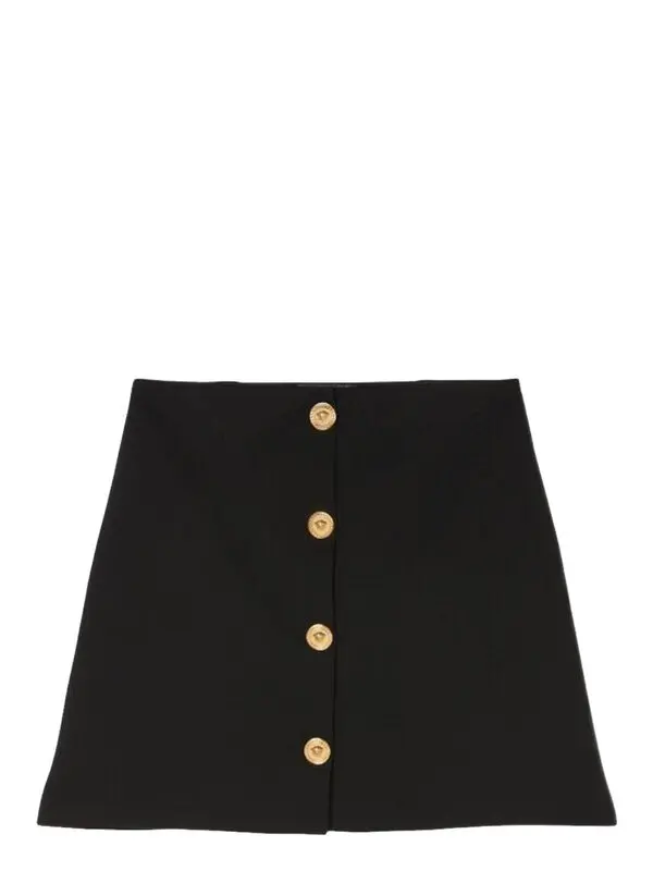 Versace Medusa A-line Wool Skirt - Black