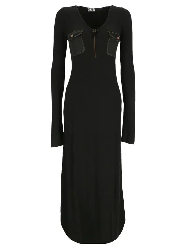 DIESEL® D-bordy Long Panelled Dress - Black