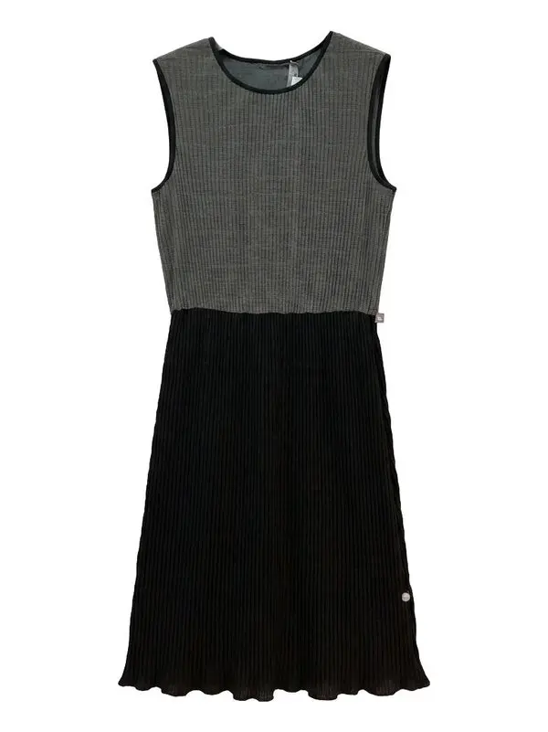 Max Mara Sleeveless Ribbed Round Neck Dress - Black