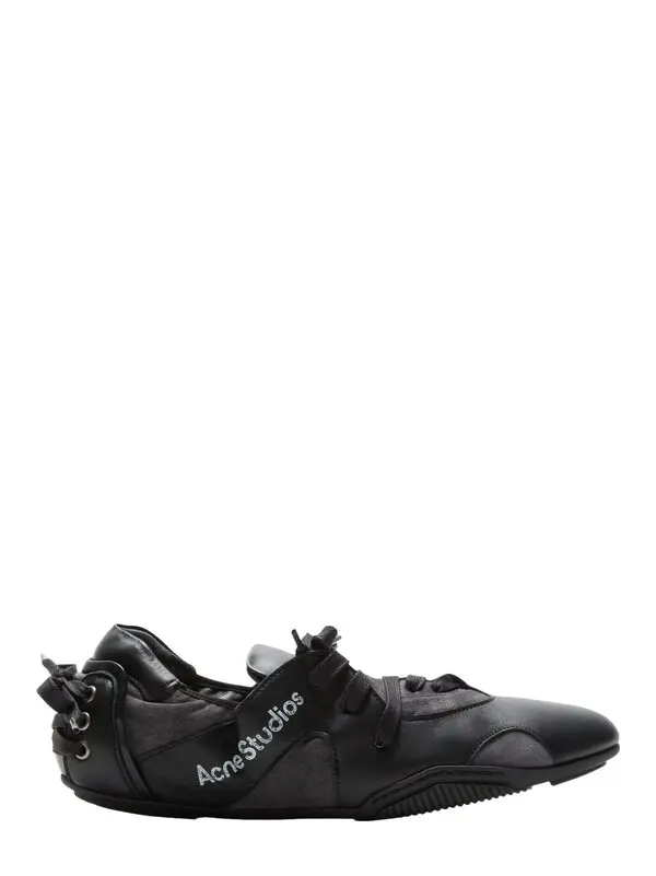 Acne Studios Leather Lace-up Sneakers - Gray Black/black