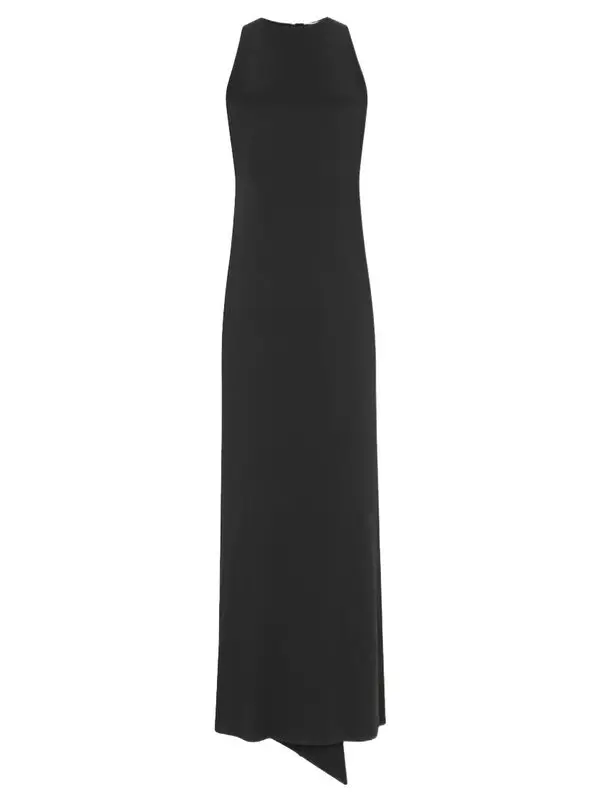Saint Laurent Sleeveless Maxi Dress With Back Bow Detail - Black