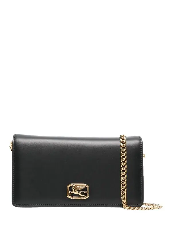 Etro Unicorn Logo Leather Crossbody Bag - Black