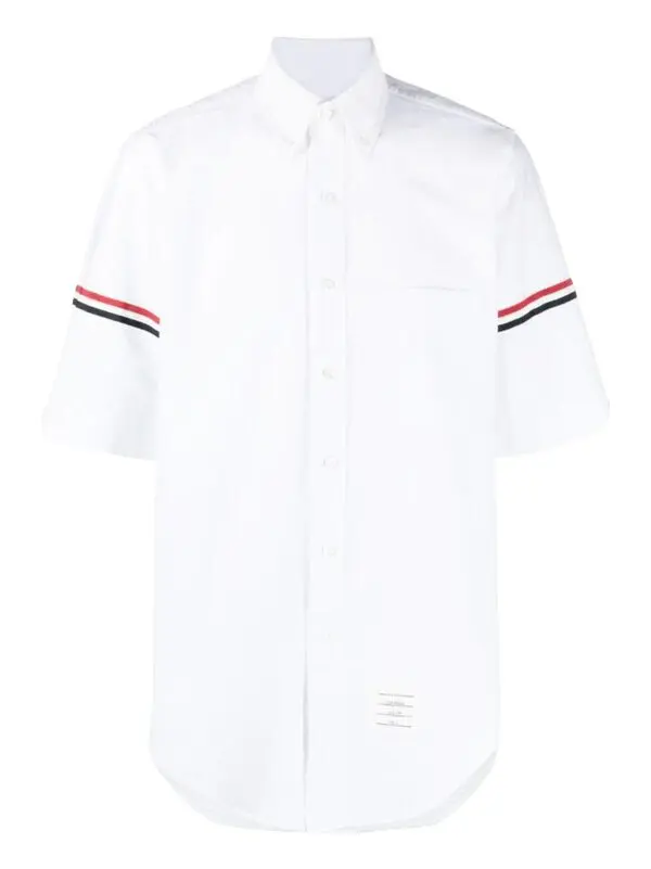 Thom Browne Rwb Stripe Short-sleeved Polo Shirt - No