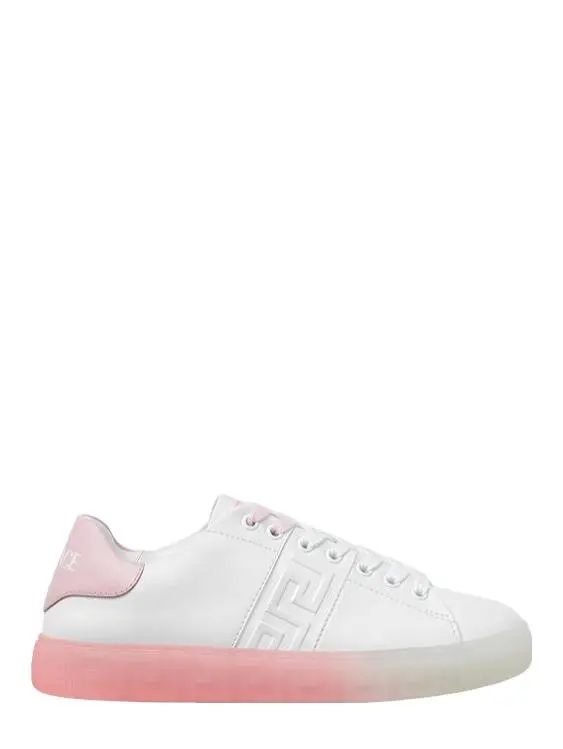 Versace Low-top Sneakers With Printed Logo - White