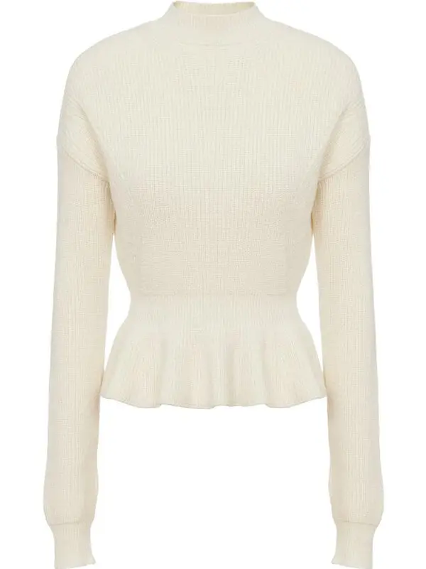 Chloé Peplum Knitted Jumper - White