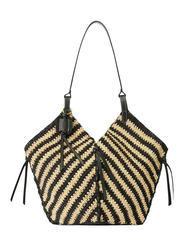 Isabel Marant Étoile Woven Stripe Tote Bag - Black