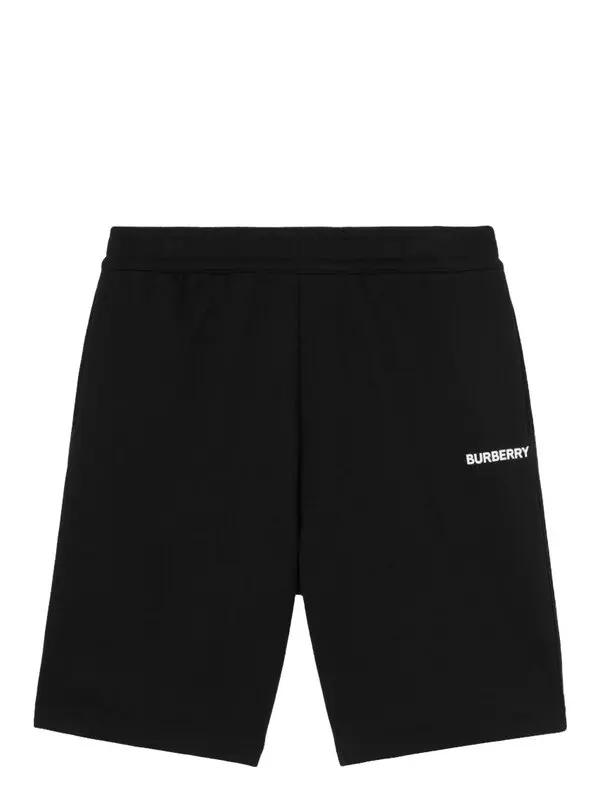 Burberry Elasticated-waist Shorts With Logo Print - Black
