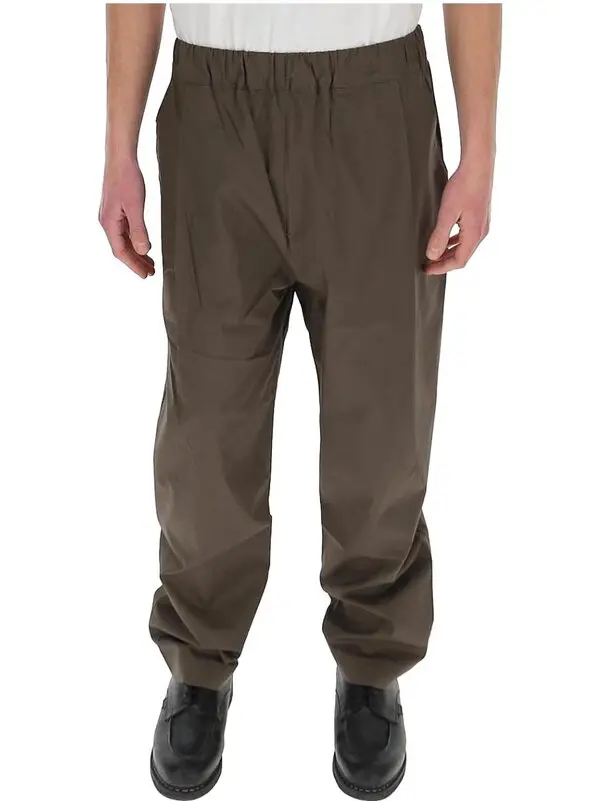LANEUS Loose Fit Casual Pants - Brown