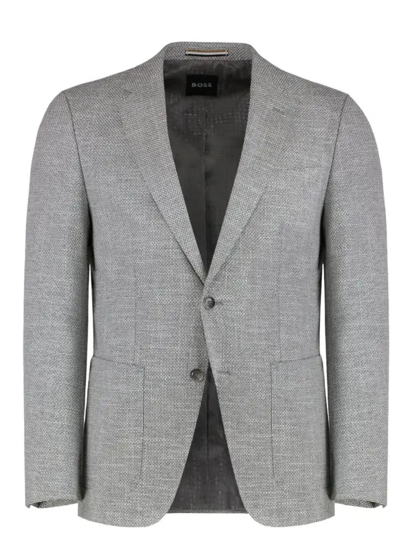 Hugo Boss Patterned Regular-fit Jacket - Grey