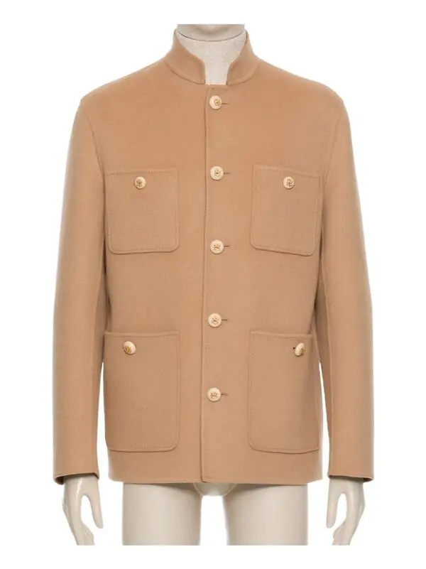 Valentino Garavani Button-up Stand Collar Jacket - Nude