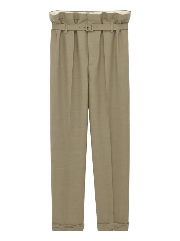 Saint Laurent Belted Trousers - Brown
