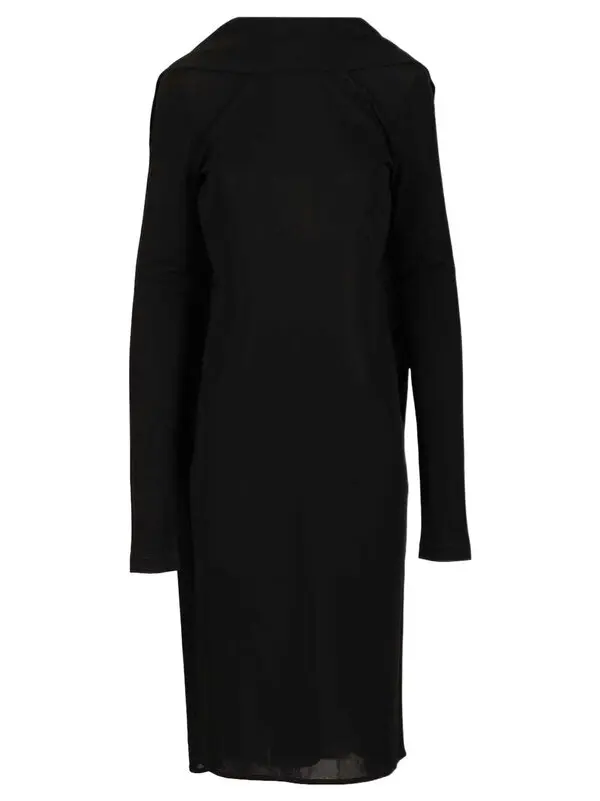 TOTEME High Neck Cape Effect Dress - Black