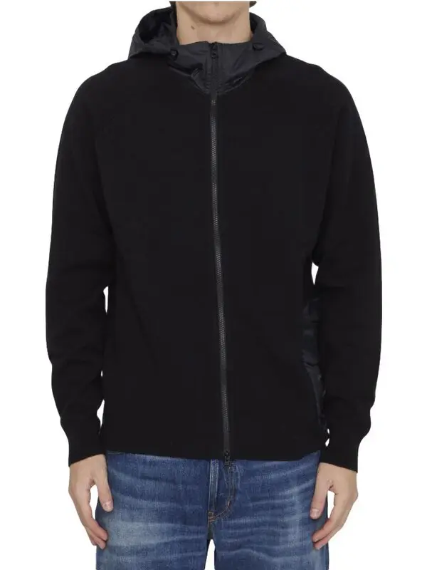 C.P. COMPANY Logo-printed Zipped Fleece Hoodie - Black