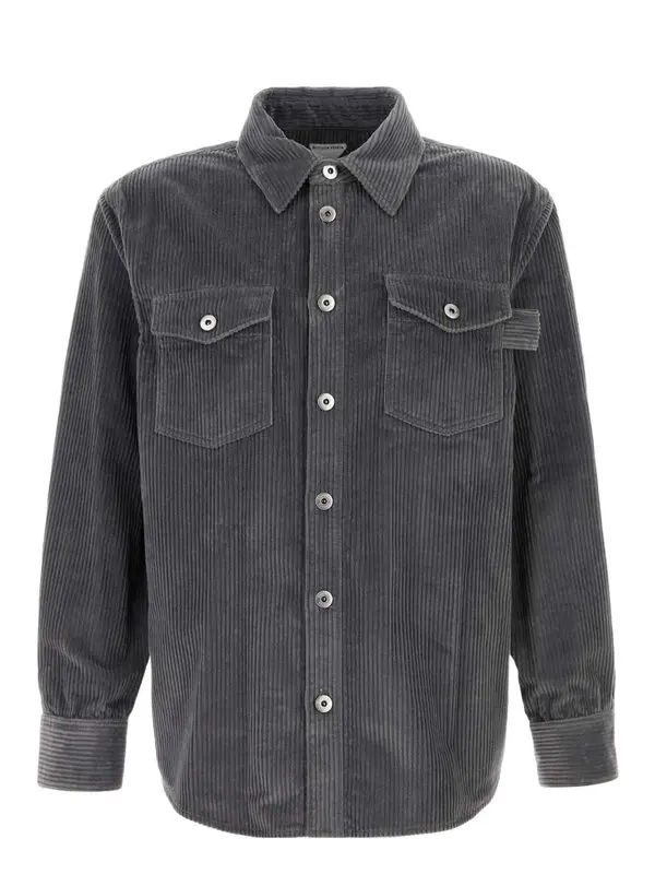 Bottega Veneta Long Sleeved Corduroy Shirt - Black