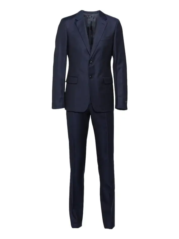 Prada Single-breasted Wool Suit - Blue
