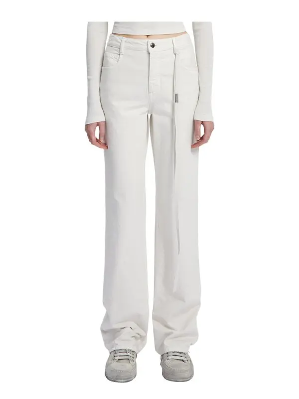 ANN DEMEULEMEESTER Belted Wide-leg Trousers - White