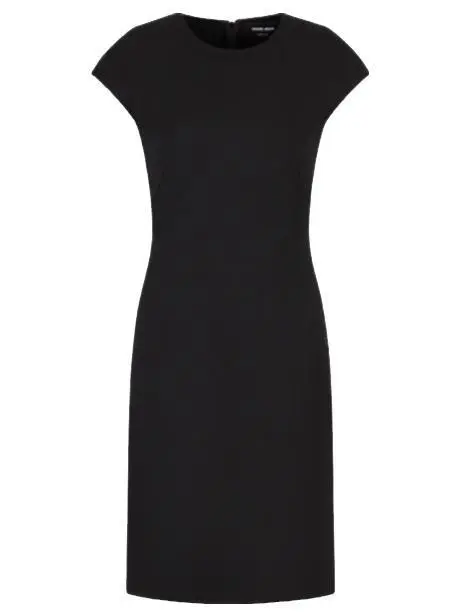 Giorgio Armani Round Neck Zip Up Dress - Black