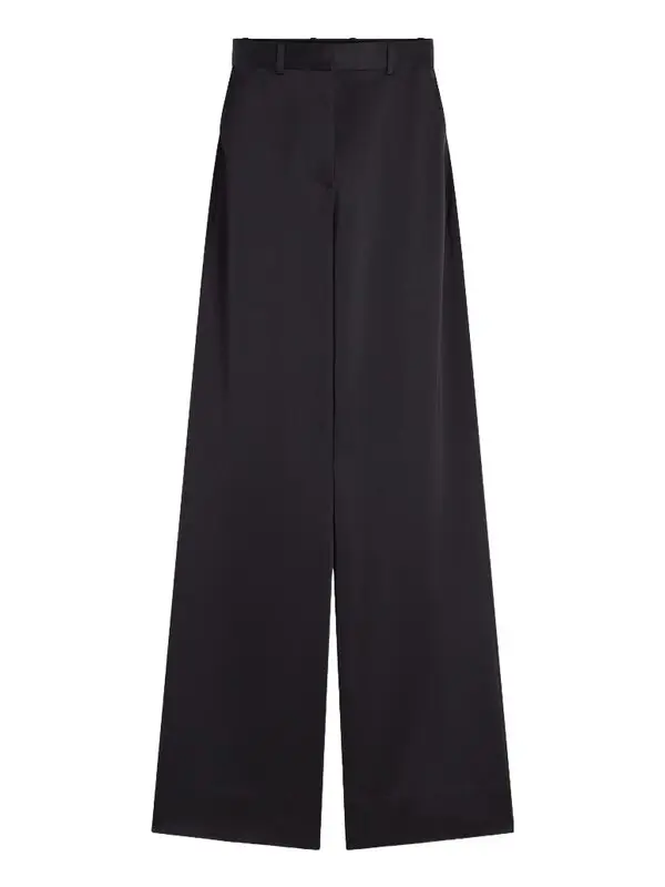 LANVIN High Waist Wide Leg Tailored Trousers - Black