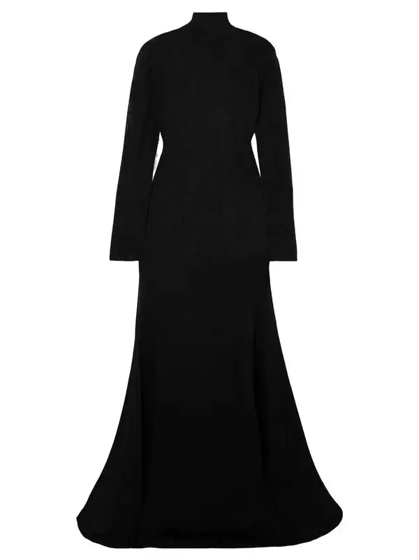 TOM FORD Long Sleeve High Neck Gown - Black