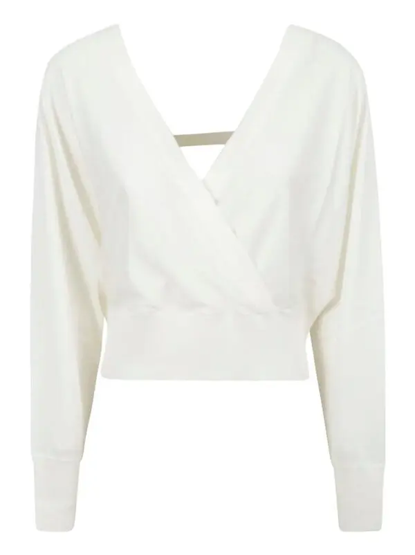 Fabiana Filippi Cross-over Neck Wrap Top - White