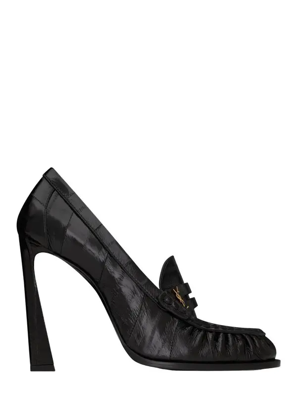 Saint Laurent Le Loafer Logo Plaque Pumps - Black