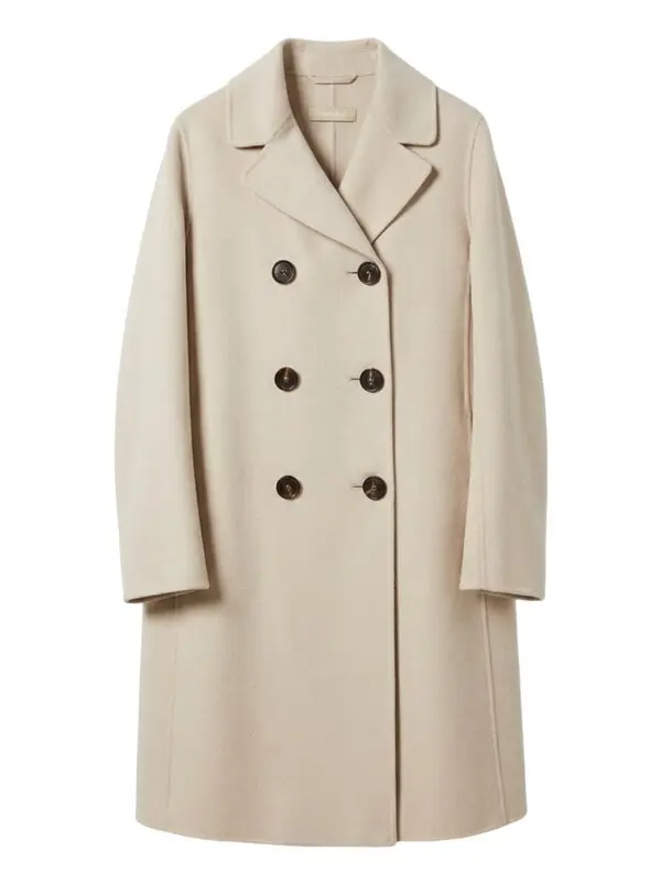 Max Mara Double-breasted Long Sleeve Coat - No