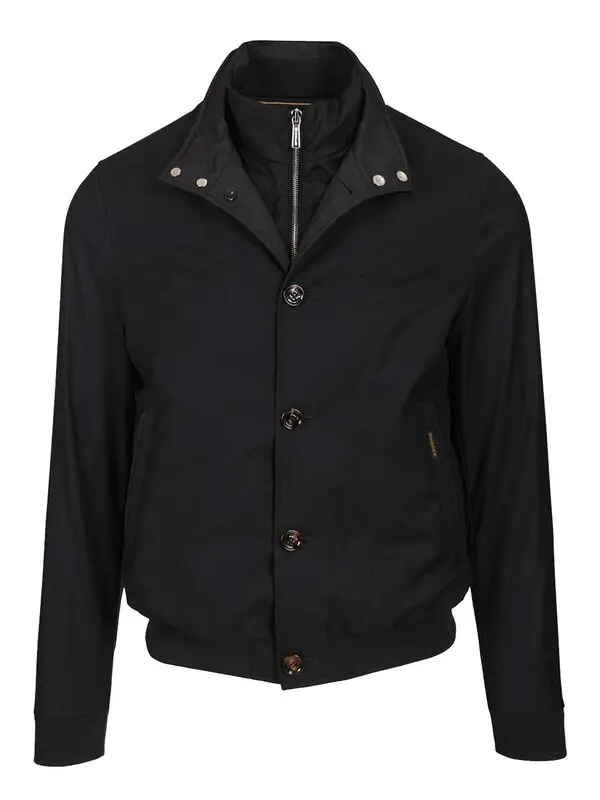 MOORER Bernie Technical Fabric Bomber Jacket - Black