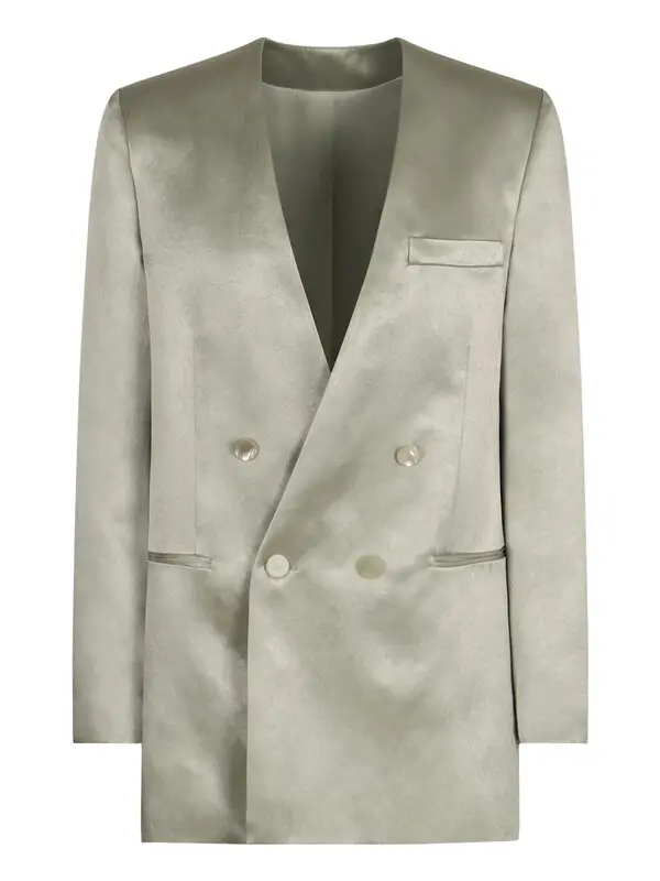 Philosophy Di Lorenzo Serafini Double Breasted Satin Blazer - Nude