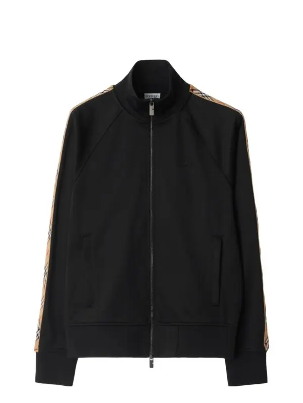 Burberry Check Trim Zipped Track Jacket - Black