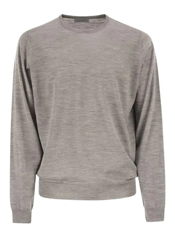 John Smedley Lundy Crew Neck Knitwear - Silver