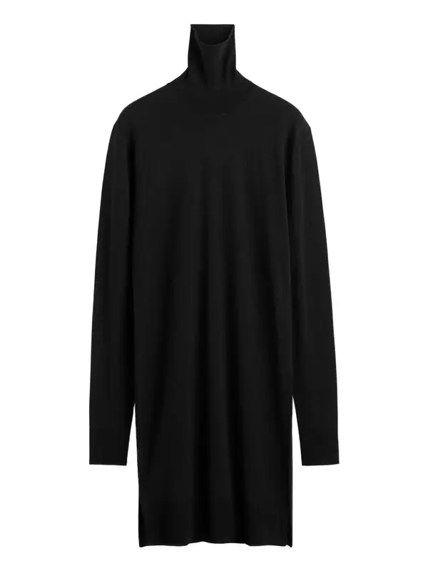 TOTEME Turtleneck Knit Sweater Dress - Black