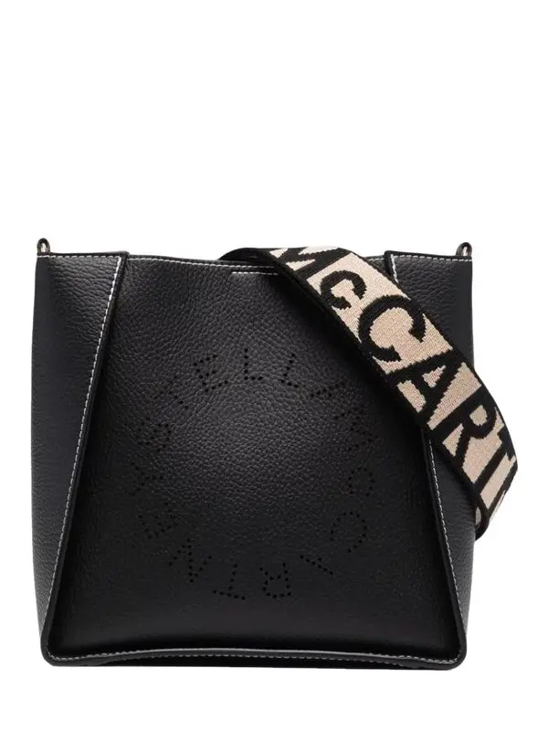 Stella McCartney Logo Perforated Crossbody Bag - Black