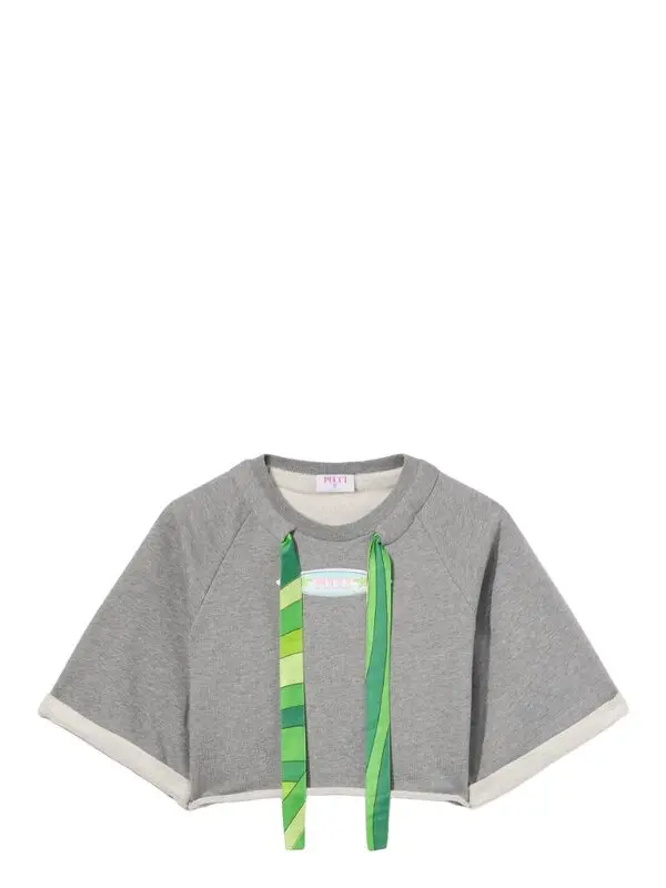 Emilio Pucci Melange-effect Cropped Top - Gray