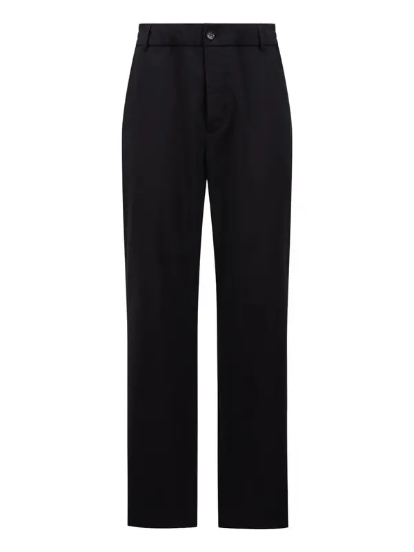 Moncler Logo Patch Tailored Trousers - Dark Blue