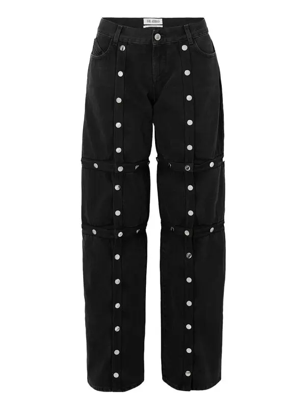 Attico Belt Ring Denim Trousers - Black