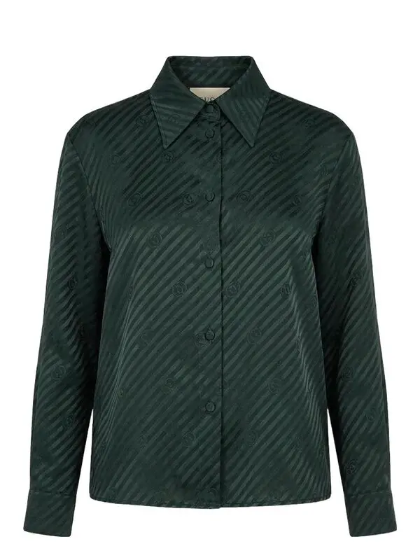 Gucci Interlocking Gg Jacquard Shirt - Dark Green