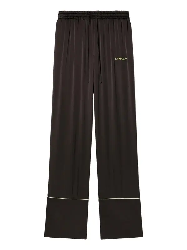 Off-White Logo Embroidered Drawstring Pants - Black